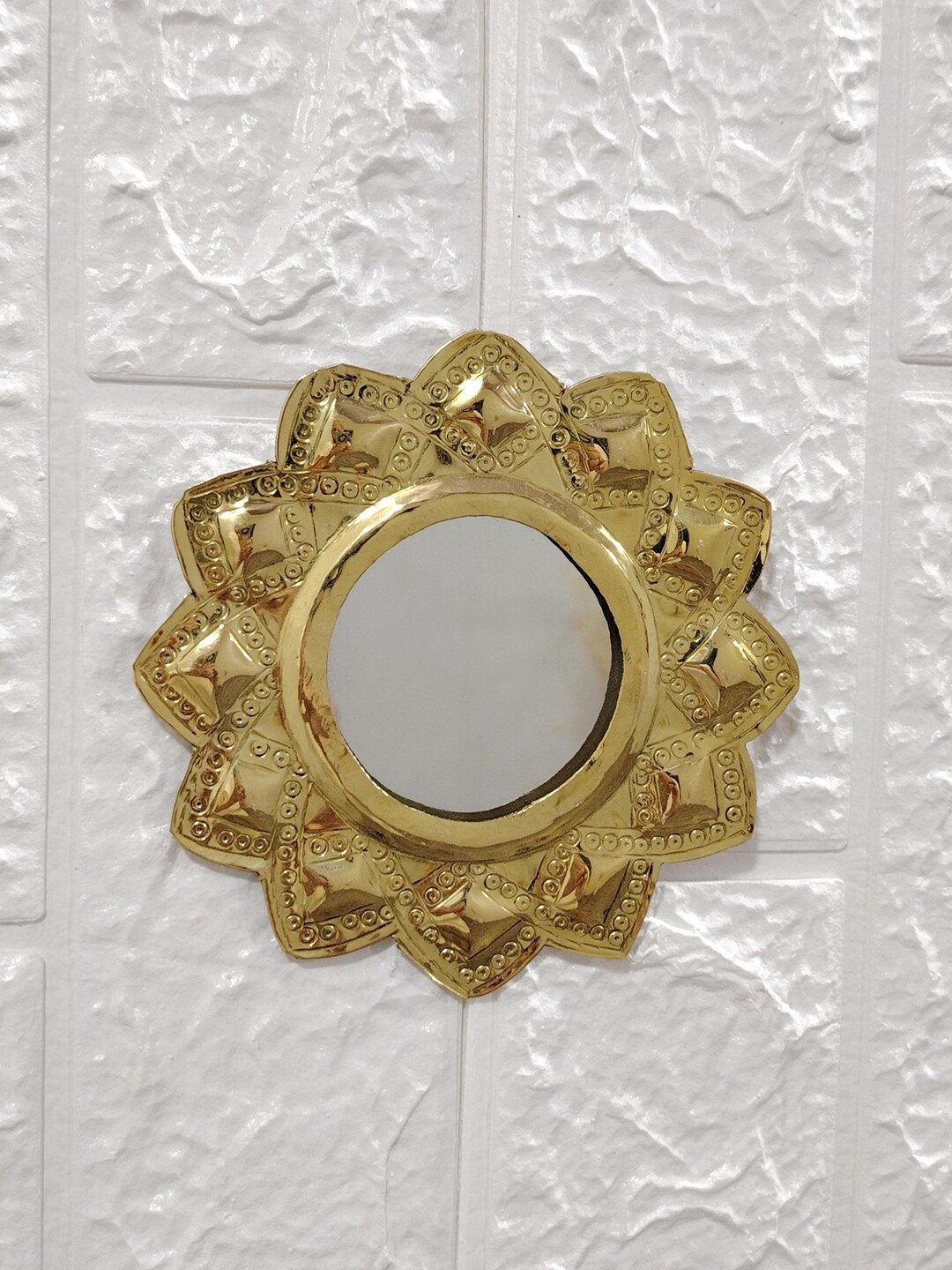 Sun Mirror Boho Brass Star Mirrors Set of Solid Brass Gold Mirror ...