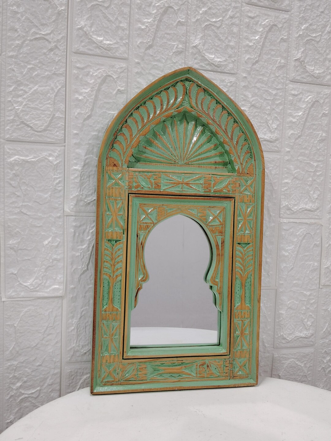 COOL Door Hand Engraved Mirror, Moroccan Carved Wood Mirror, Custom ...