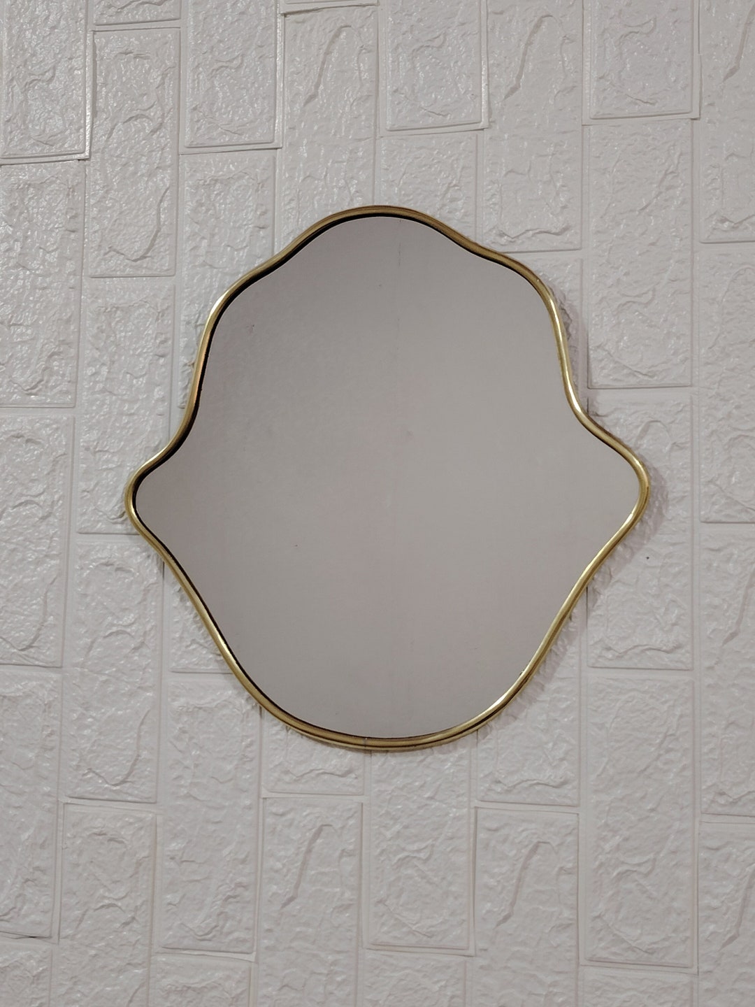 Moroccan Gold Brass Mirror, Small Brass Frame Mirror, Handmade Mirror ...