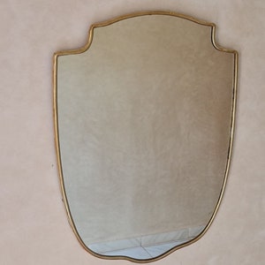 Antique Brass Mirror , Italian Shield Form Brass Wall Mirror - Etsy