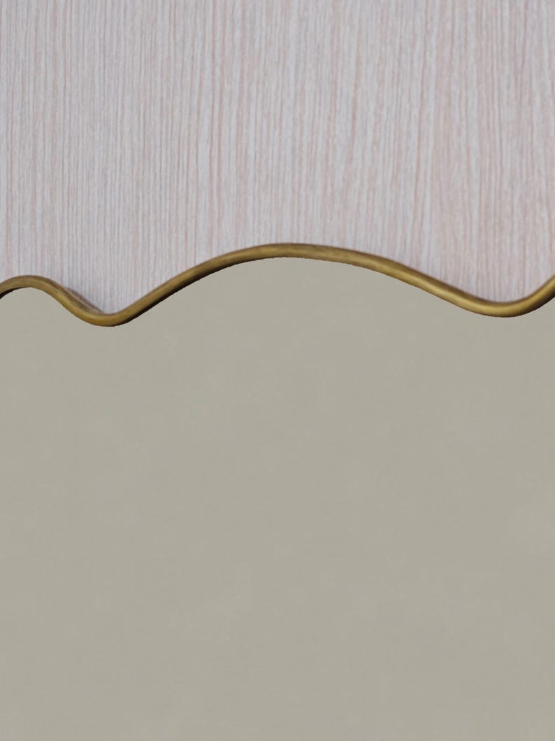 Asymmetrical Wavy Rectangle Mirror Home Decor Bathroom Modern Wall ...