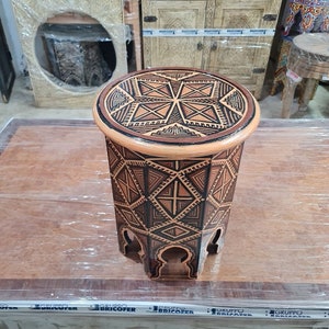 Moroccan Wood Table, Moroccan Table, Cofee Table, Round Wood Coffee ...