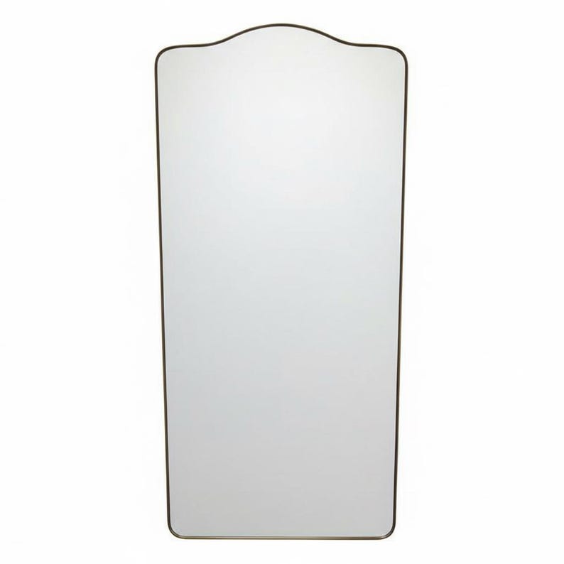 Wavy Arch Brass Mirror, Curved Wall Bathroom Mirror - Etsy