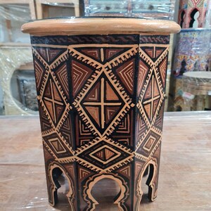 Moroccan Wood Table, Moroccan Table, Cofee Table, Round Wood Coffee ...