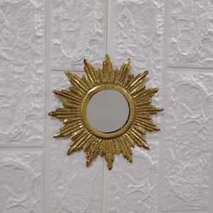 Sun Mirror Round Boho Brass Sunset Mirror Wall Mirror Gold Mirror ...