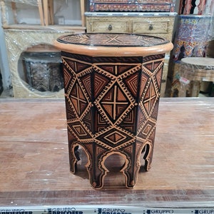 Moroccan Wood Table, Moroccan Table, Cofee Table, Round Wood Coffee ...