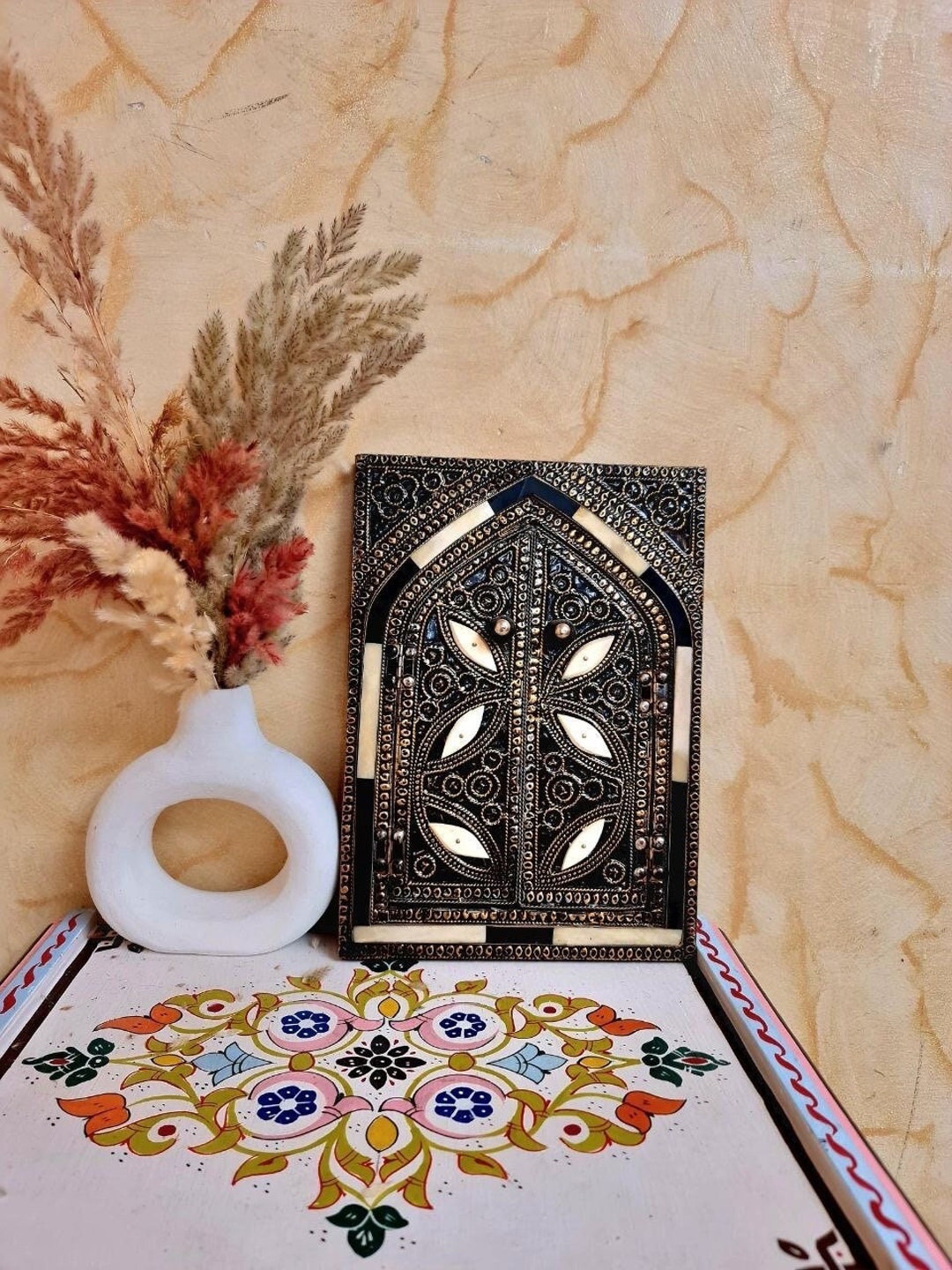 Small Wall Mirror Morocco Mirror Arch Mirror Art Deco Mirror Wood Frame ...