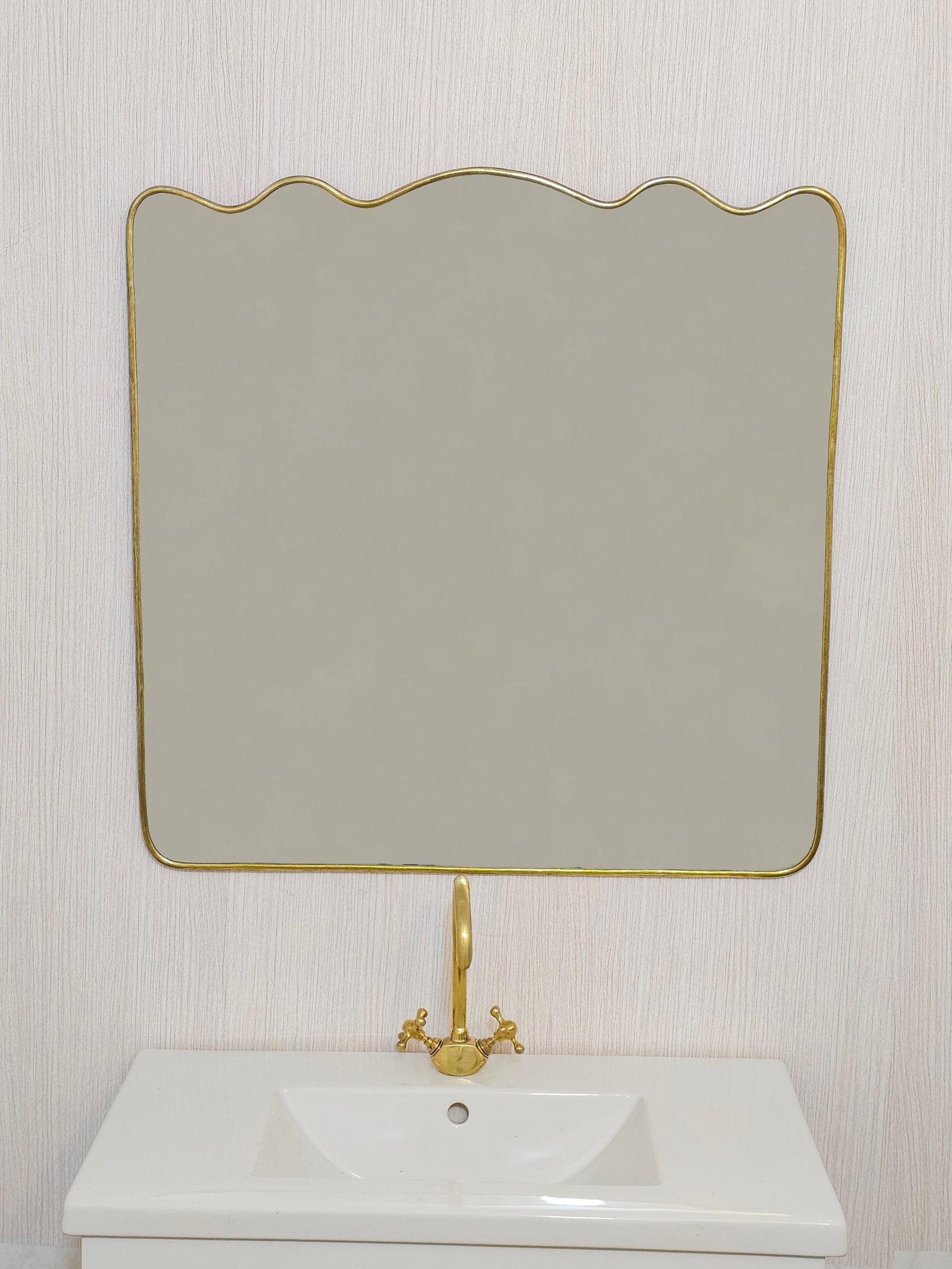 Asymmetrical Wavy Rectangle Mirror Home Decor Bathroom Modern Wall ...