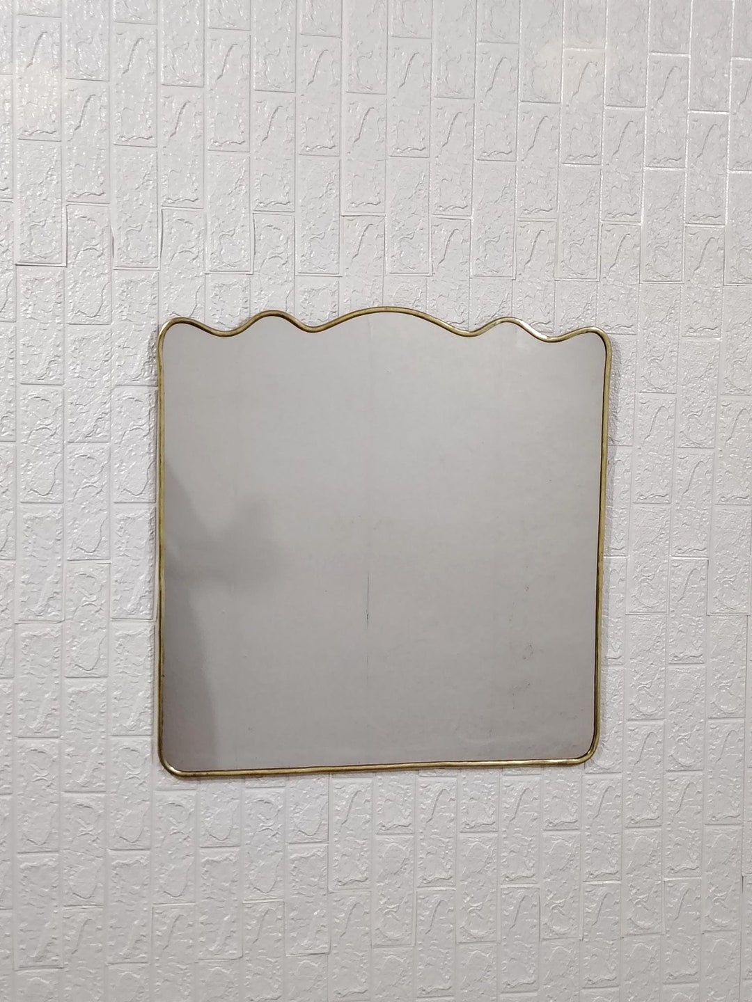 Asymmetrical Wavy Rectangle Mirror Home Decor Bathroom Modern Wall ...