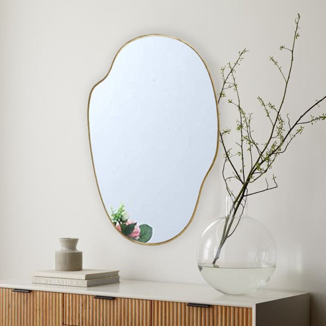 Puddle Mirror Asymmetrical Mirror, Irregular Gold Mirror - Etsy