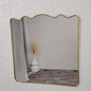 Asymmetrical Wavy Rectangle Mirror Home Decor Bathroom Modern Wall ...