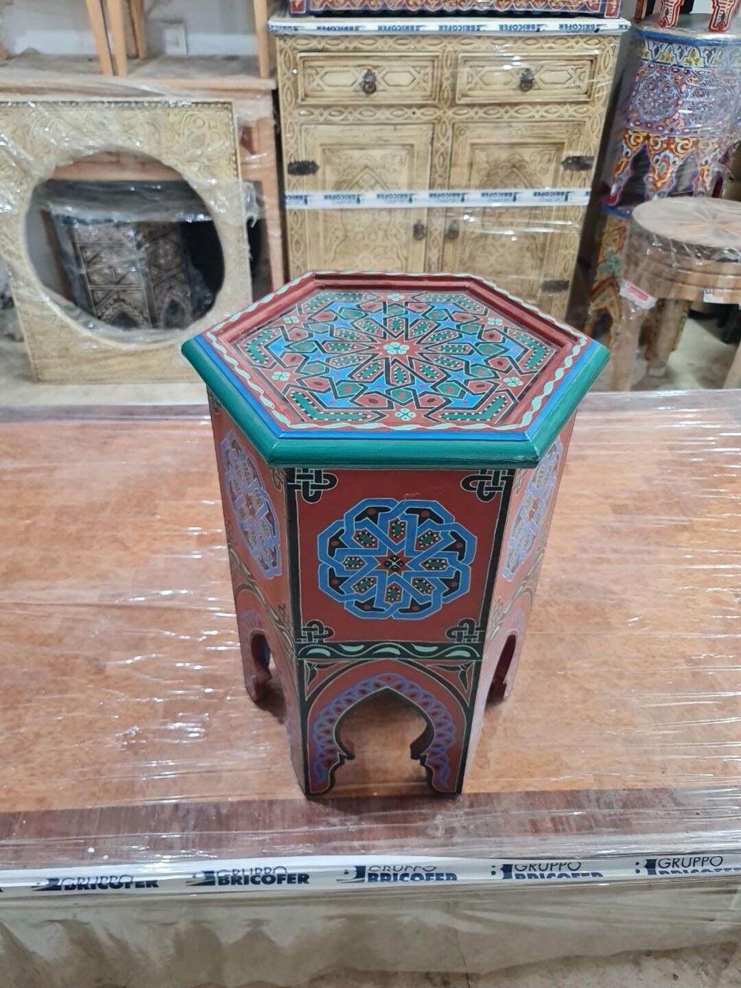 50 X 42 Cm Moroccan Handmade and Handpainted Side Table, Decorative ...