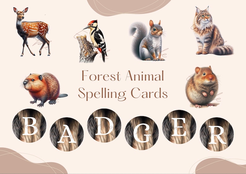 Forest Animal Spelling Cards Printable | Toddler Phonics Game ...