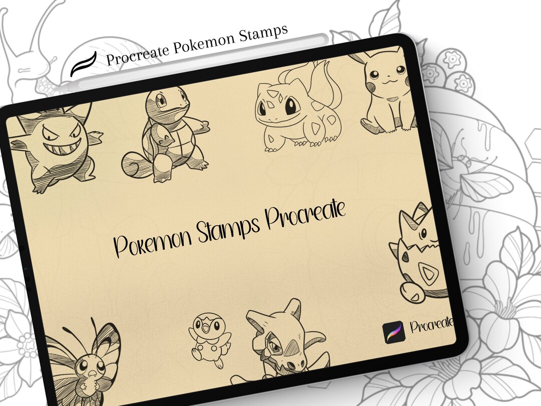 Pokémon Stamps for Procreate, Pokemon Tattoo Stamps - Etsy