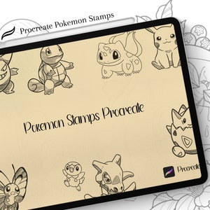 Pokémon Stamps for Procreate, Pokemon Tattoo Stamps - Etsy