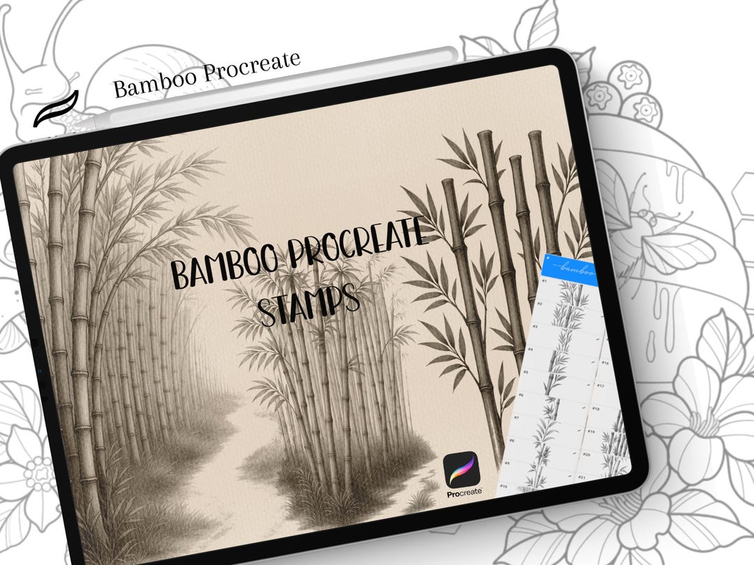 Realistic Bamboo 26 Stamps Tattoo Design Bundle,procreate Stamps ...