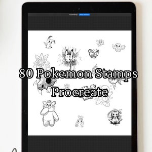 Pokémon Stamps for Procreate, Pokemon Tattoo Stamps, Pokemon Coloring ...