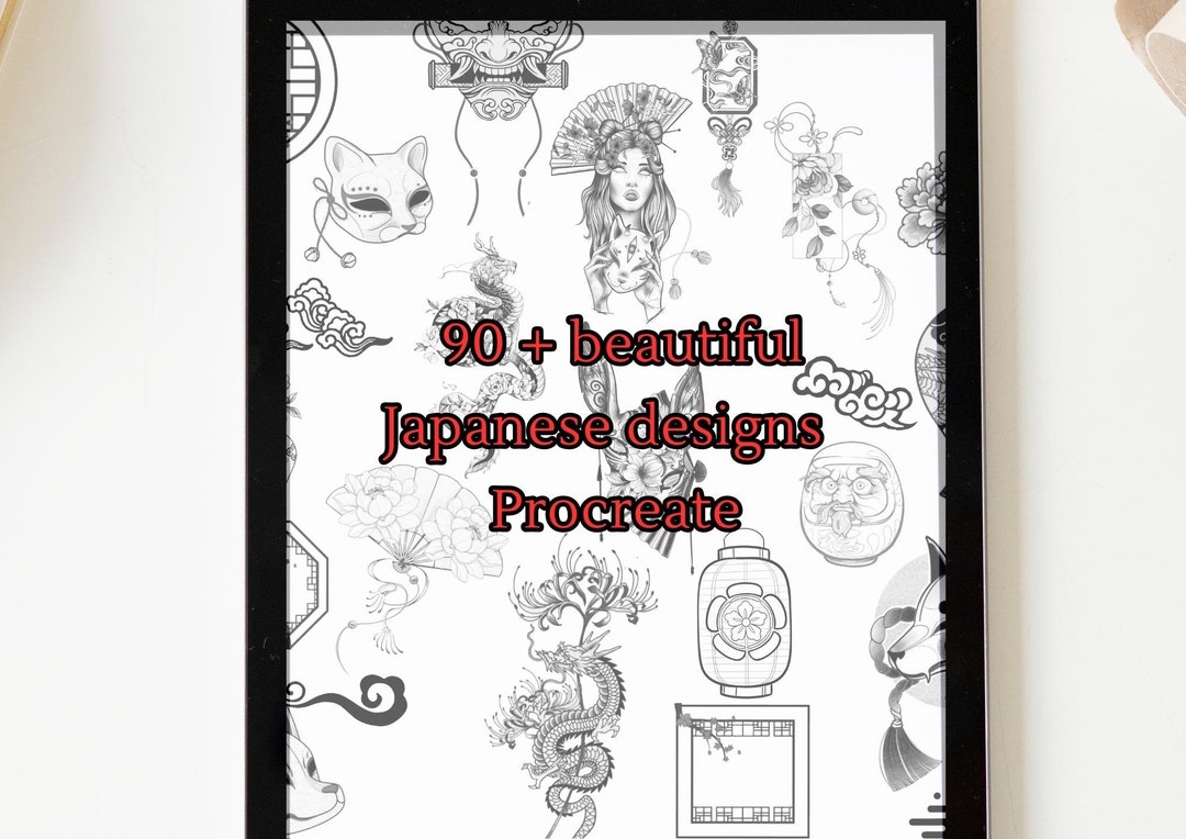 Japanese Tattoo Procreate Stamps Tattoo Designs Japanese - Etsy