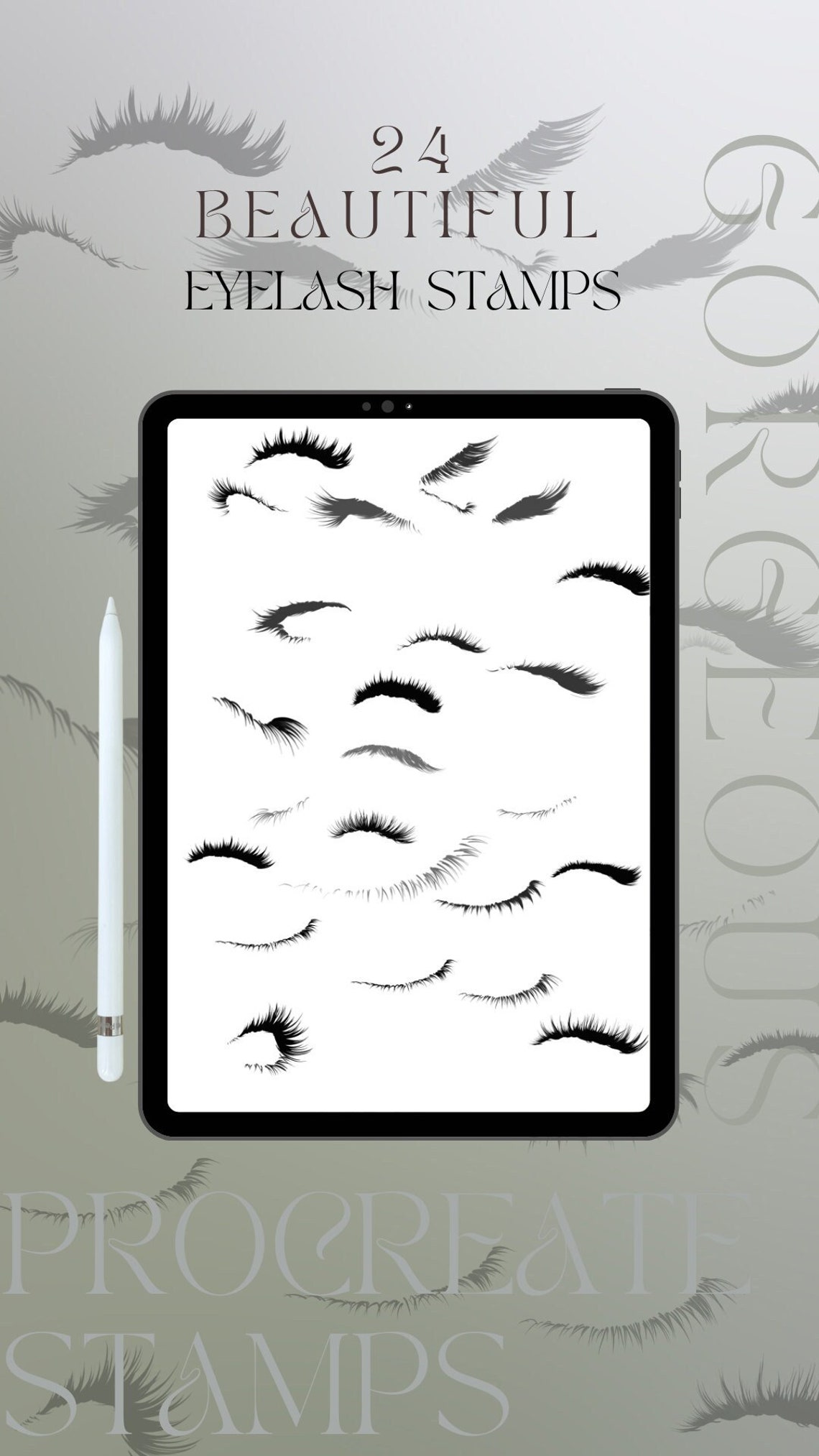 Eyelash Stamps Procreate Beautiful Bundle 24 Eyelashes - Etsy