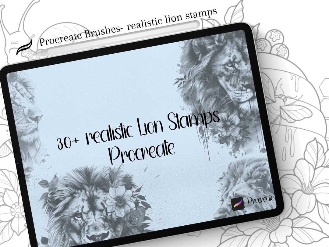 Realistic Lion Tattoo Procreate Stamps, Tattoo Designs Neotraditional ...