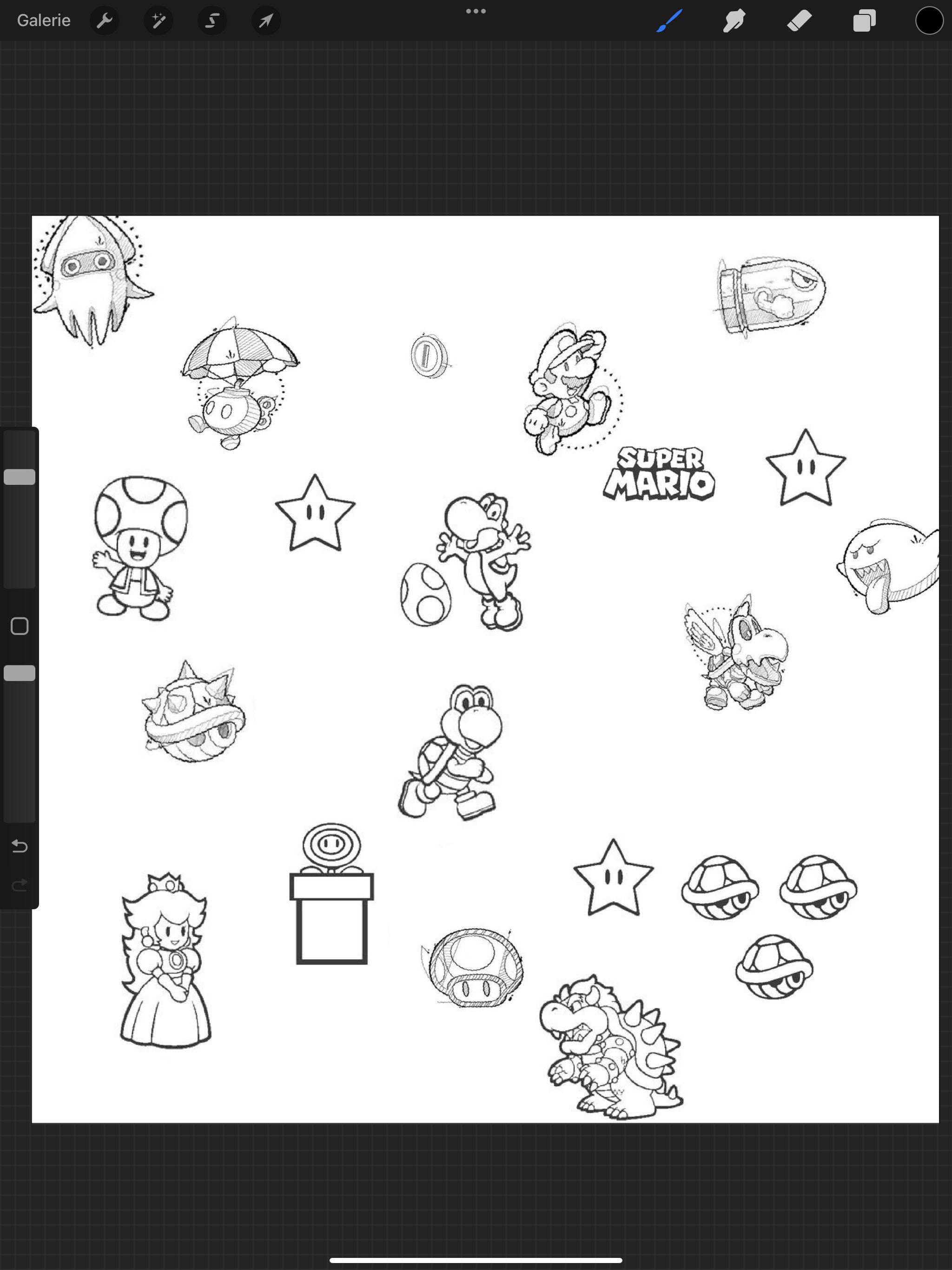 35 Super Mario Stamps for Procreate, Super Mario Tattoo Stamps, Super ...