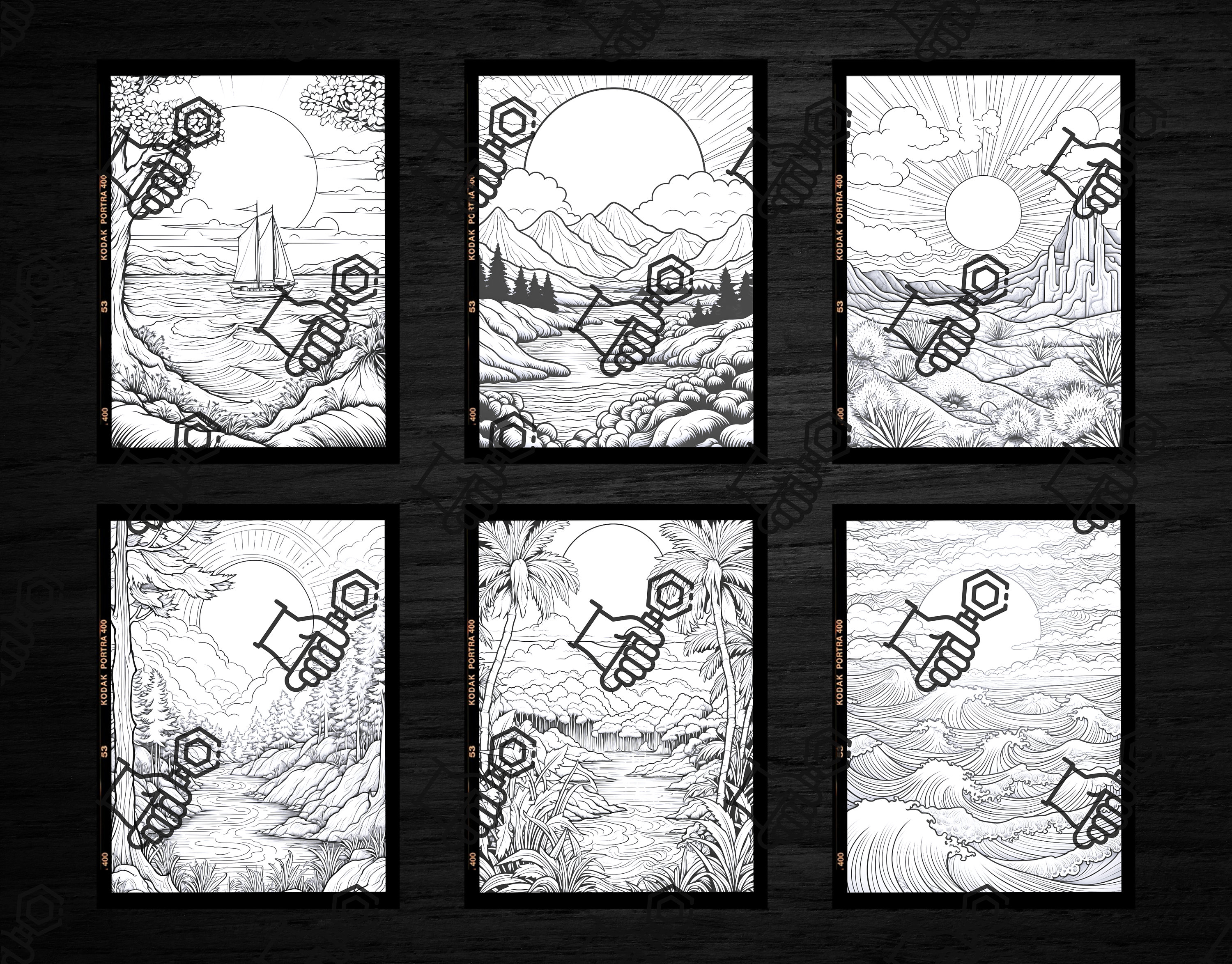 12 Sand Dune Coloring Page Book Kids Adults Coloring Instant - Etsy