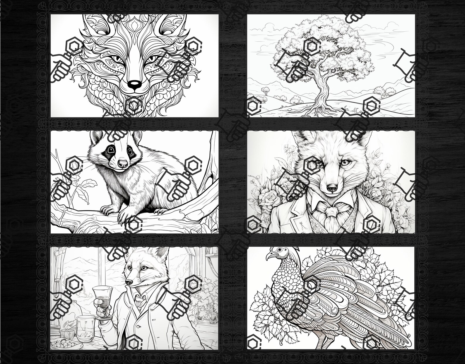 12 Fantastic Mr. Fox Coloring Page Book, Kids Adults Coloring, Wes ...