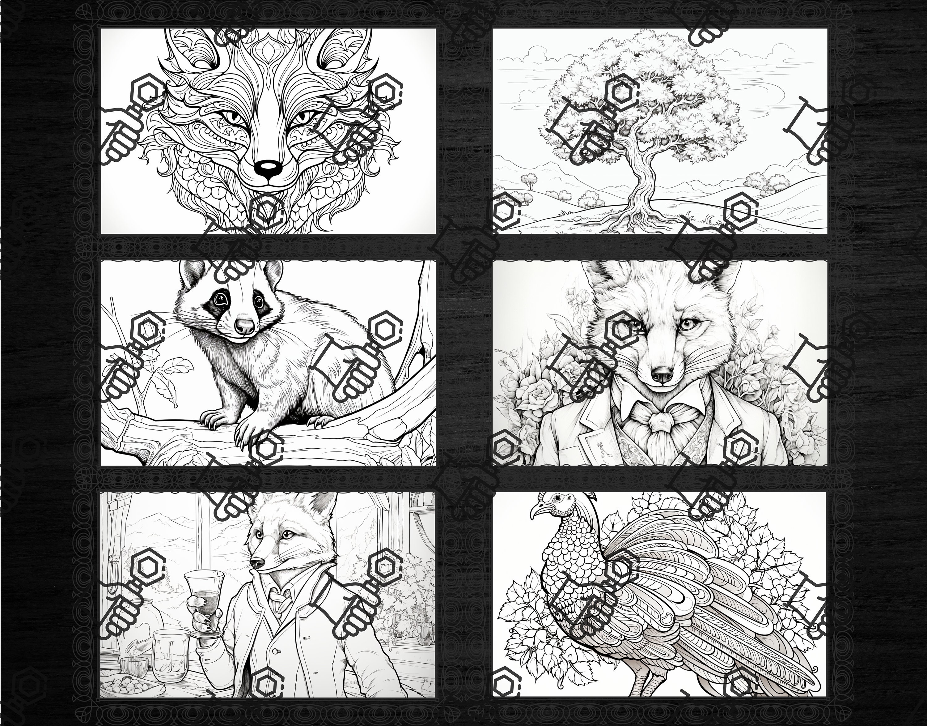 12 Fantastic Mr. Fox Coloring Page Book, Kids Adults Coloring, Wes ...