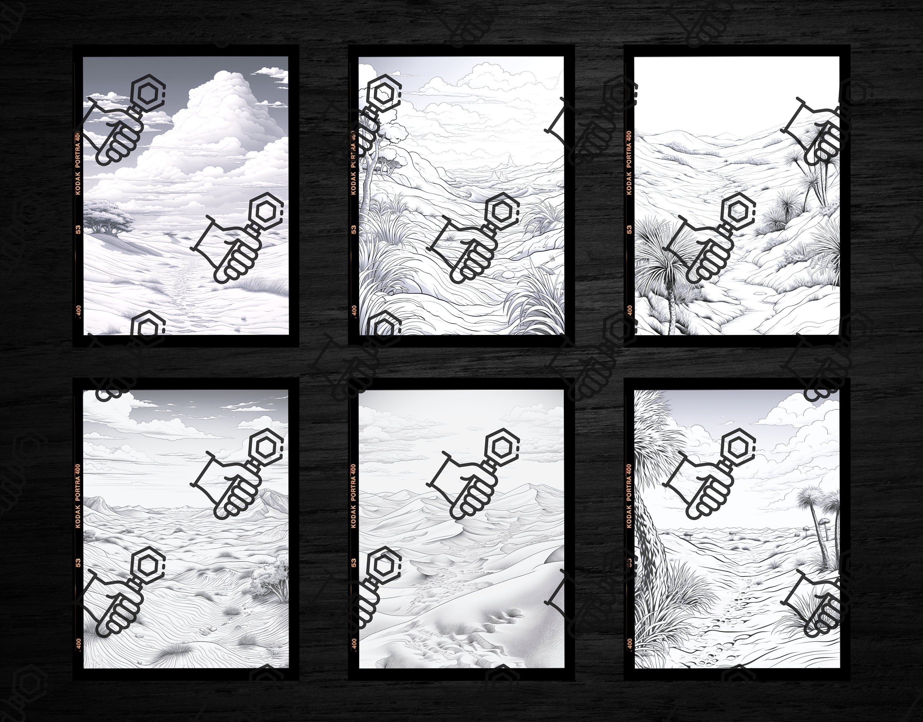 12 Sand Dune Coloring Page Book, Kids Adults Coloring, Instant Download ...