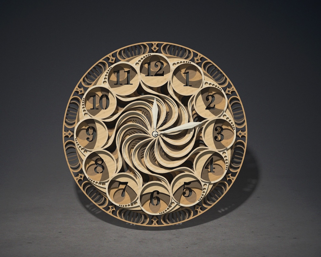 Multilayer Uhr für Laser cut SVG ai dxf png jpg pdf - Etsy.de