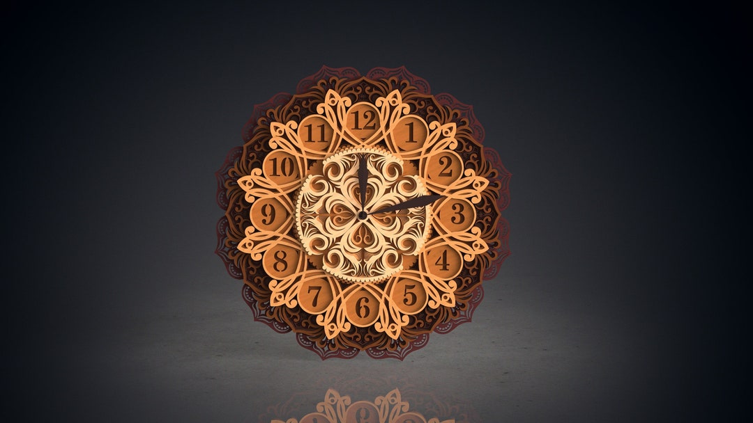 Multilayer Uhr für Laser cut, SVG, ai, dxf, png, jpg, pdf - Etsy.de