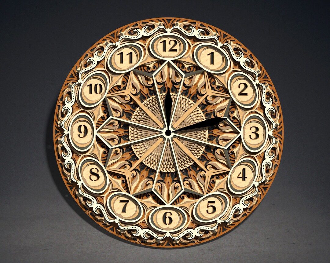 Multilayer Uhr für Laser cut SVG ai dxf png jpg pdf - Etsy.de
