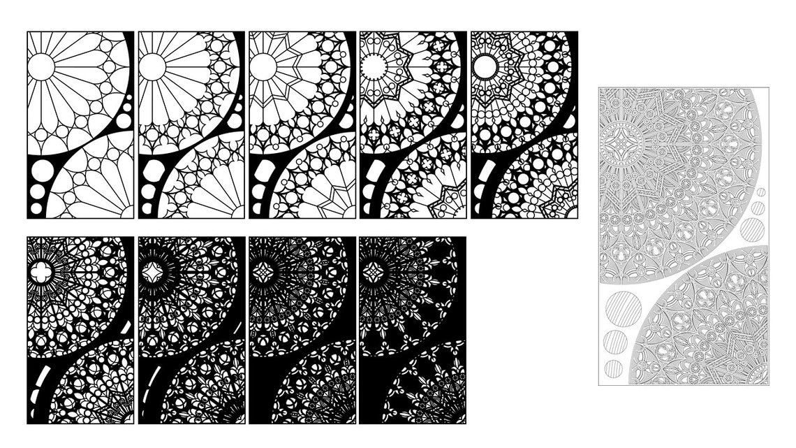 9 Layers, 400 X 700 Mm, Multilayer Layer Design, Laser Cut, SVG, Ai ...