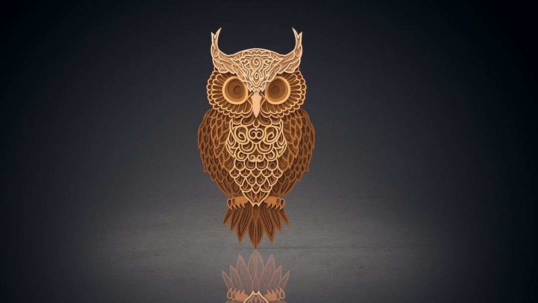 Multilayer Owl, Layered Design, Laser Cut, SVG, Ai, Dxf, Png, Jpg, Pdf ...