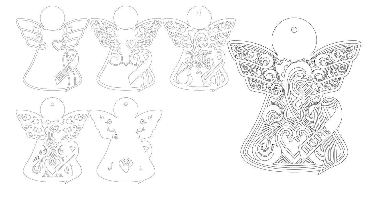 Cancer Guardian Angel Laser Cut, SVG, Ai, Dxf, Png, Jpg, Pdf - Etsy