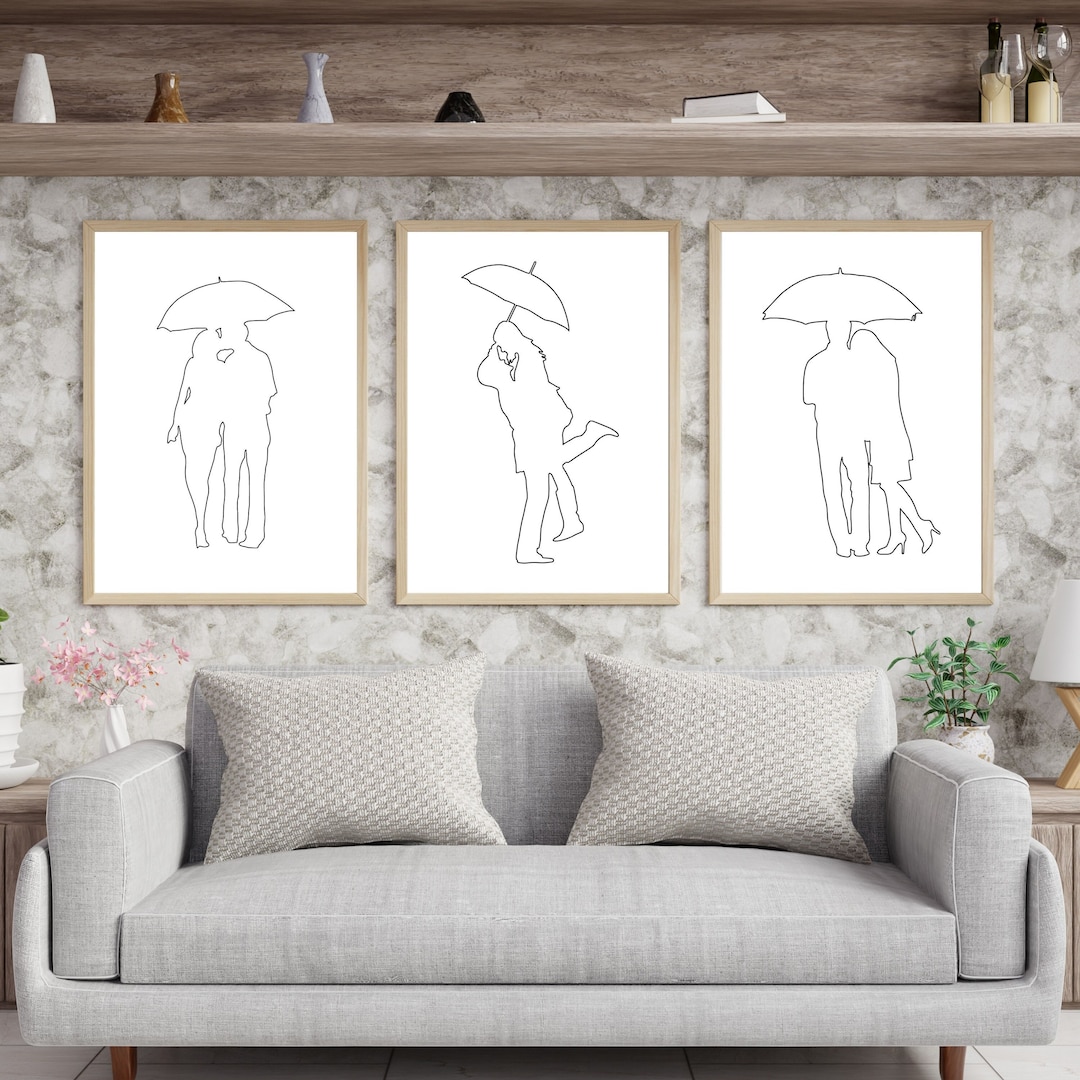 Abstract Couple Line Art Romantic Poster Couple One Line Art Body ...