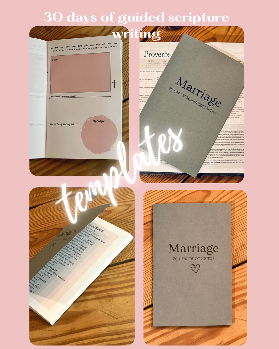 PDF Template 30 Day Scripture Writing Journal Notebook - Etsy