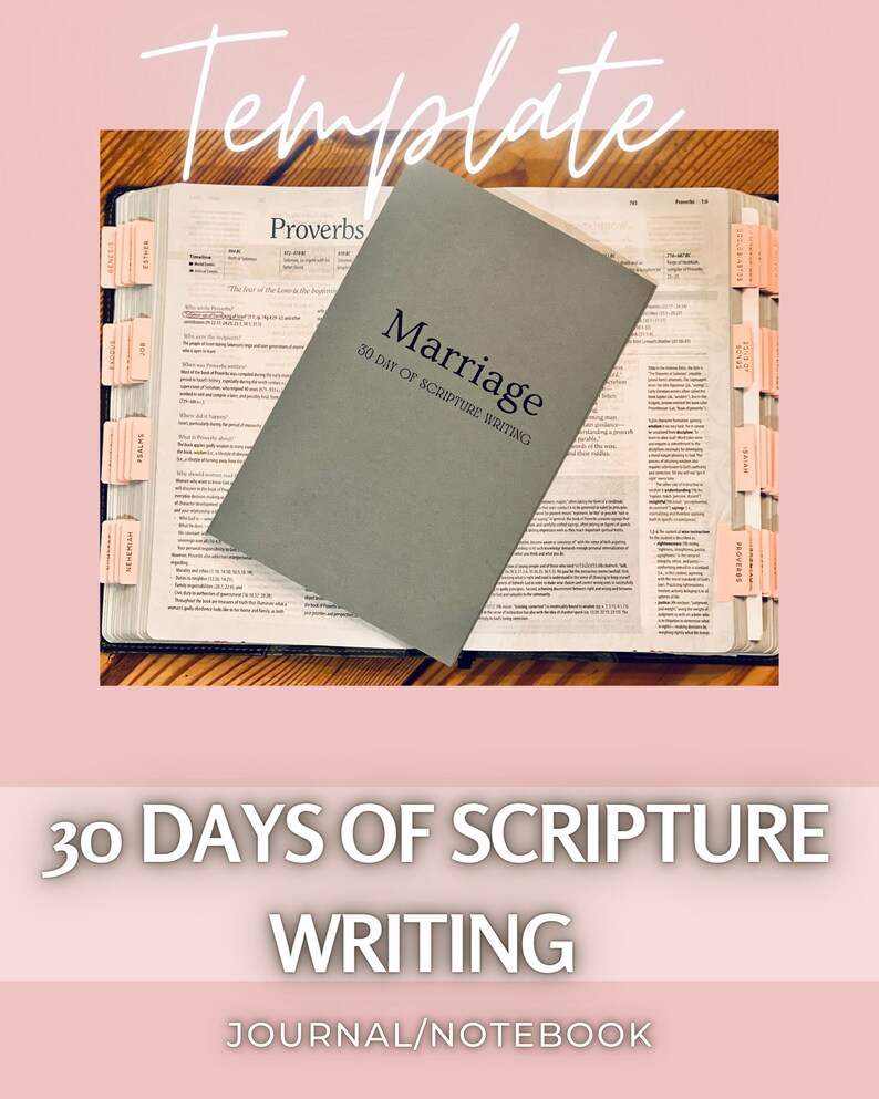 PDF Template 30 Day Scripture Writing Journal Notebook - Etsy