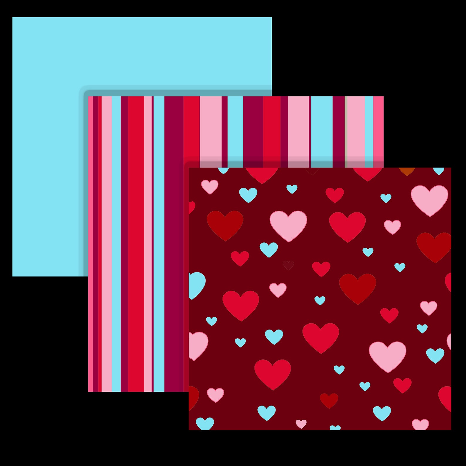 Vivid Valentines Day Digital Paper Pack of 12 JPEG Red Hearts - Etsy