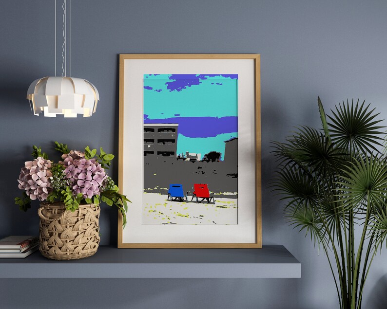 Retro Modern Minimal Patriotic Beach Day Art Wall Prints Instant ...