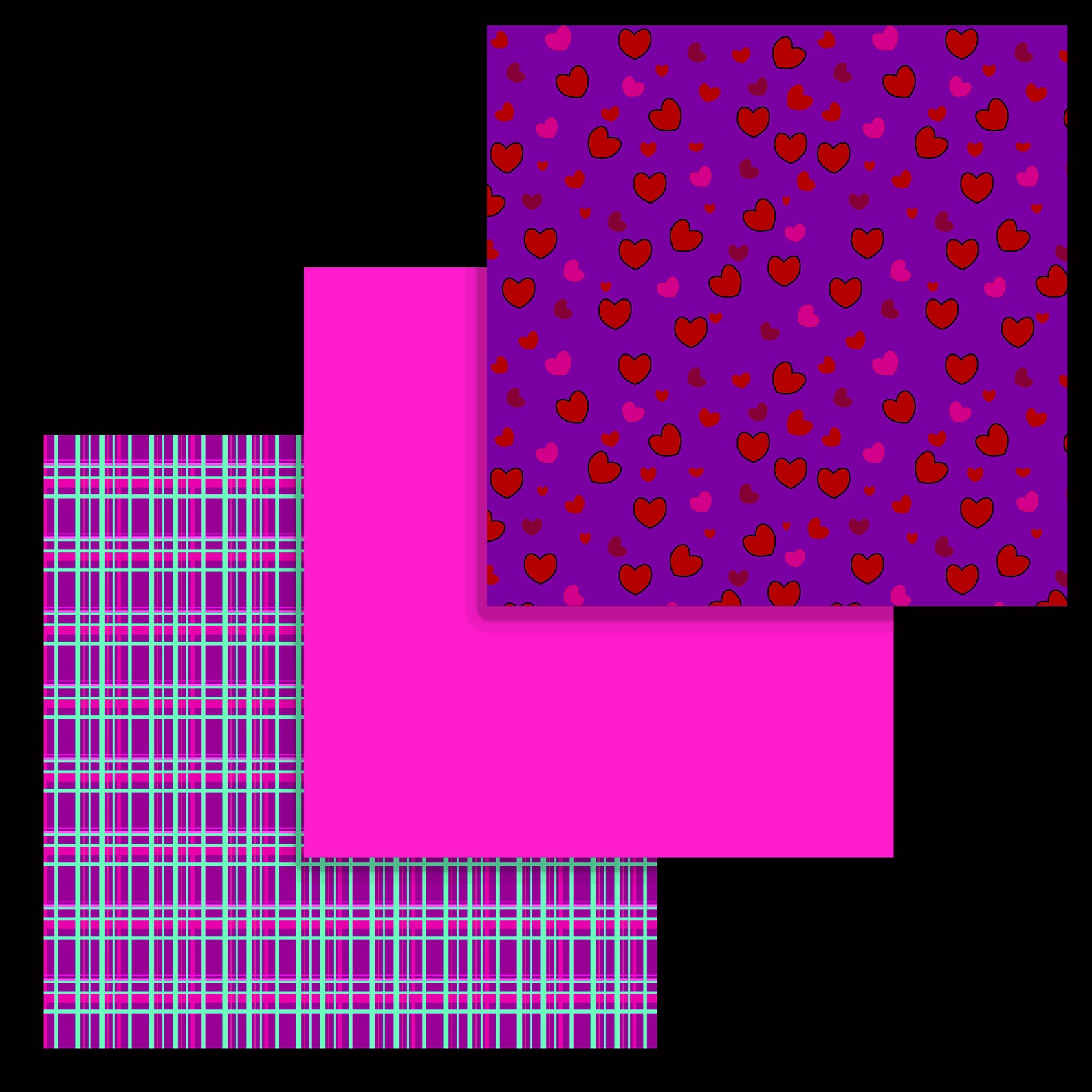 Vivid Valentines Day Digital Paper Pack of 12 Purple Hearts - Etsy