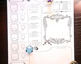 Regal Dnd Character Sheet (printable Download) - Etsy