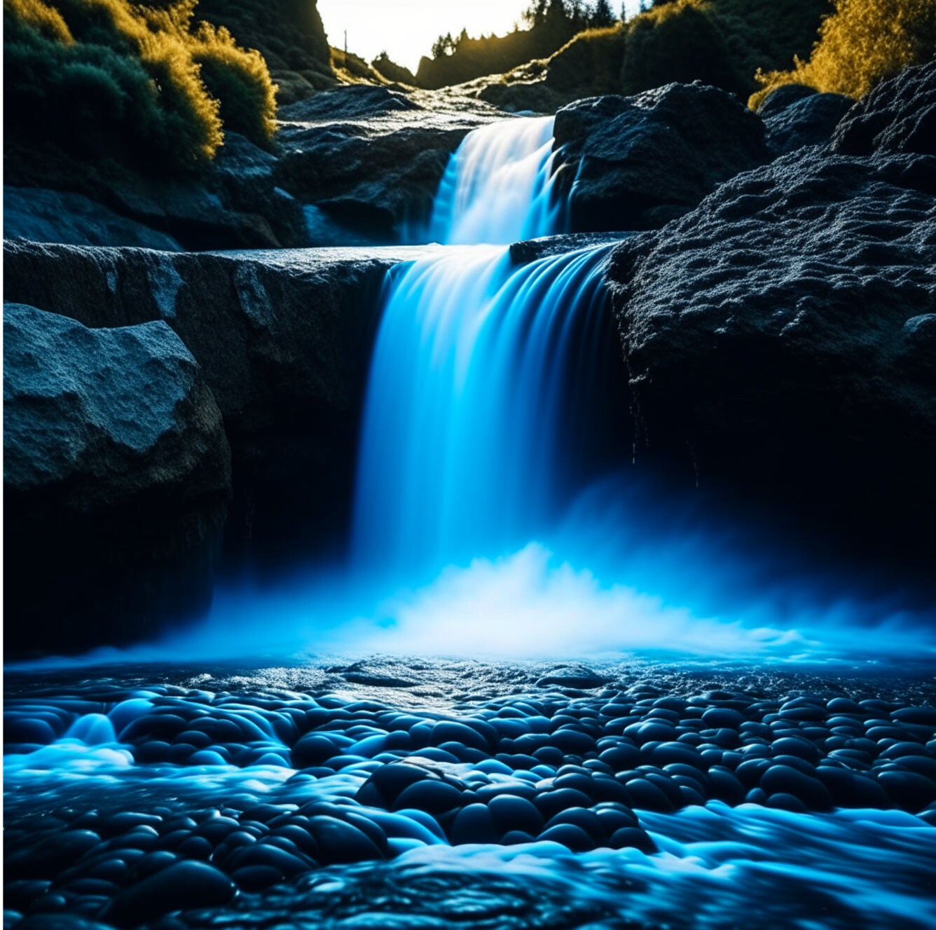 Cascading Waters, Waterfall Print, Digital Print, Nature Print ...