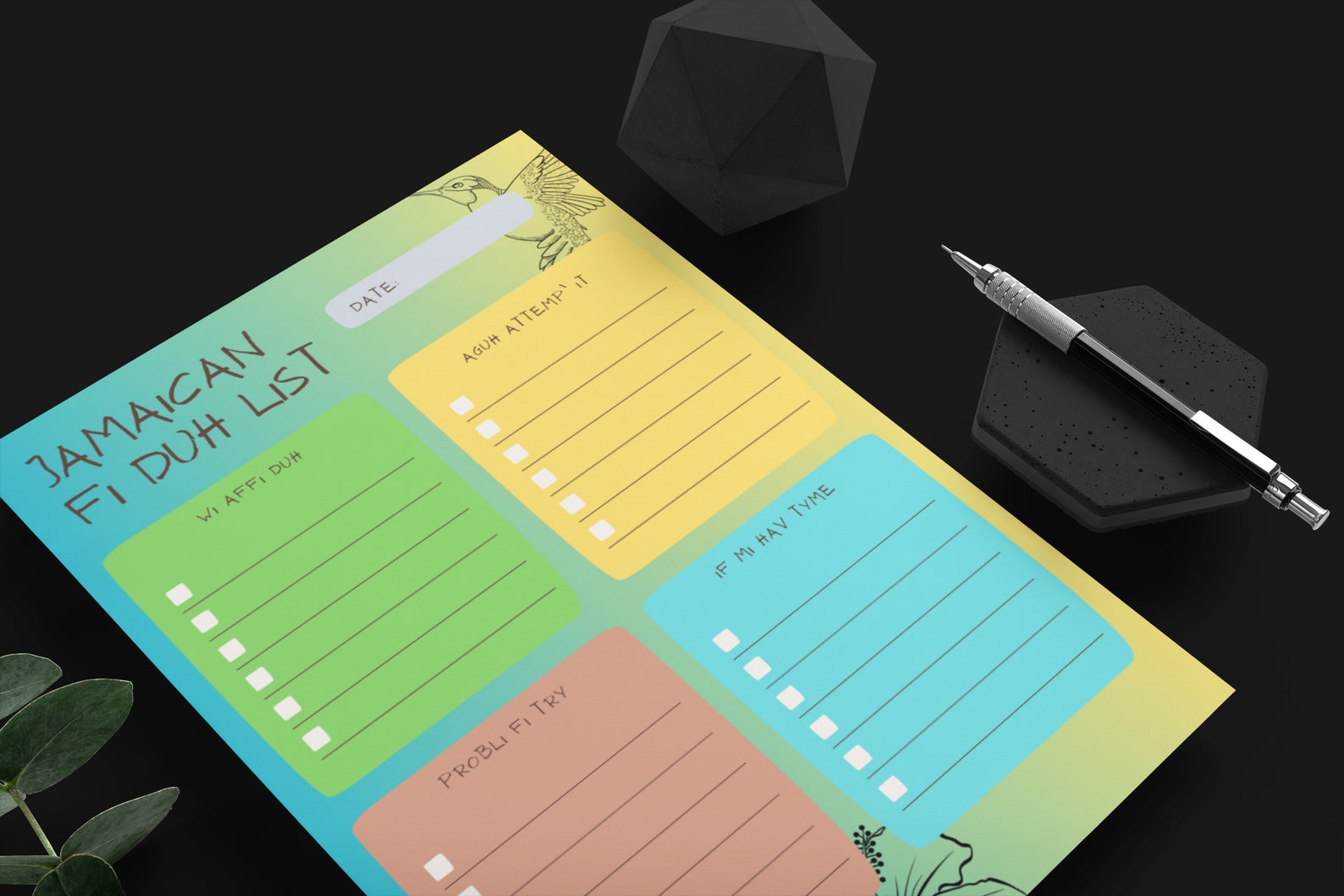 Jamaican Printable to Do List, Download List, Jamaican Daily Planner ...