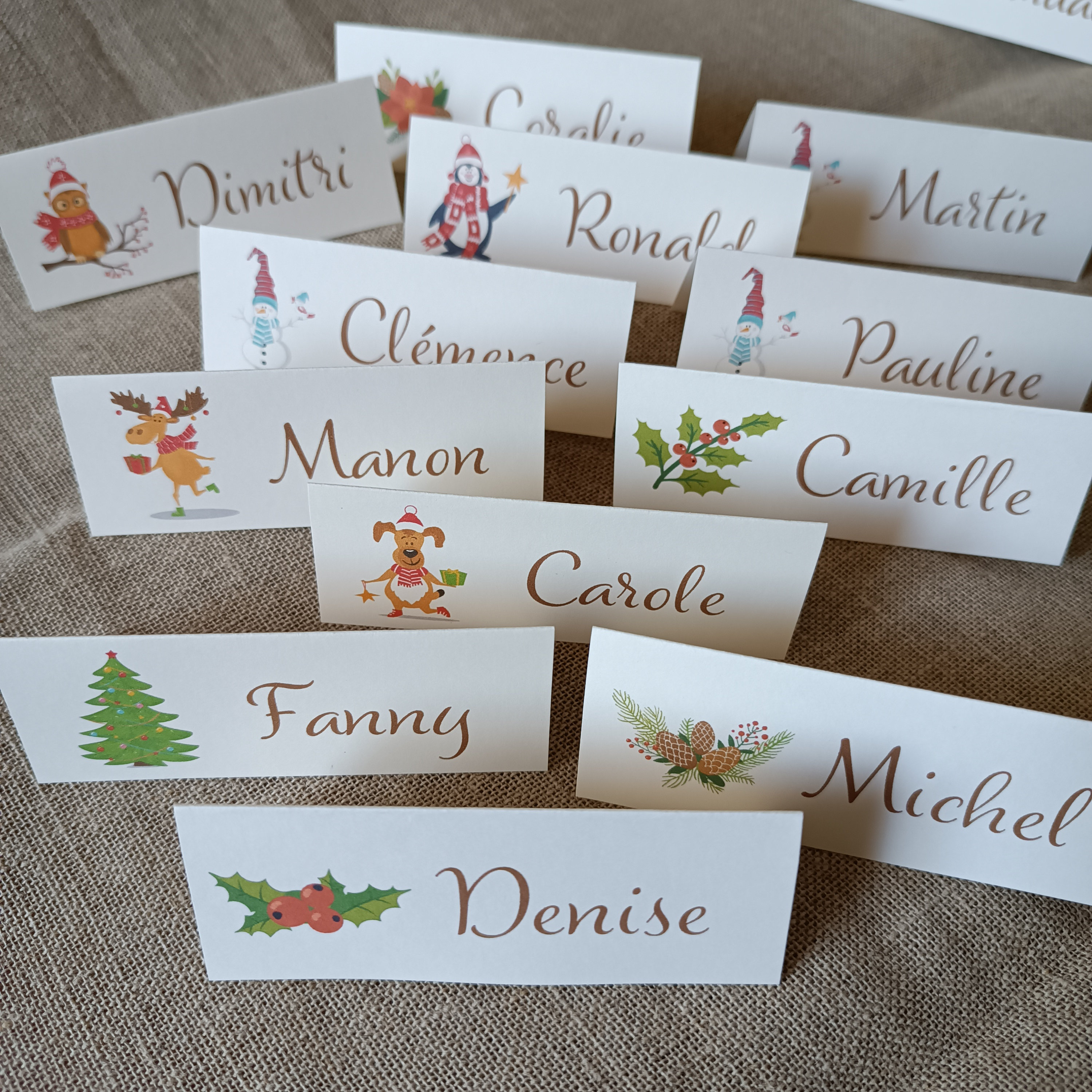 Marque place Noël personnalisé - Etsy France