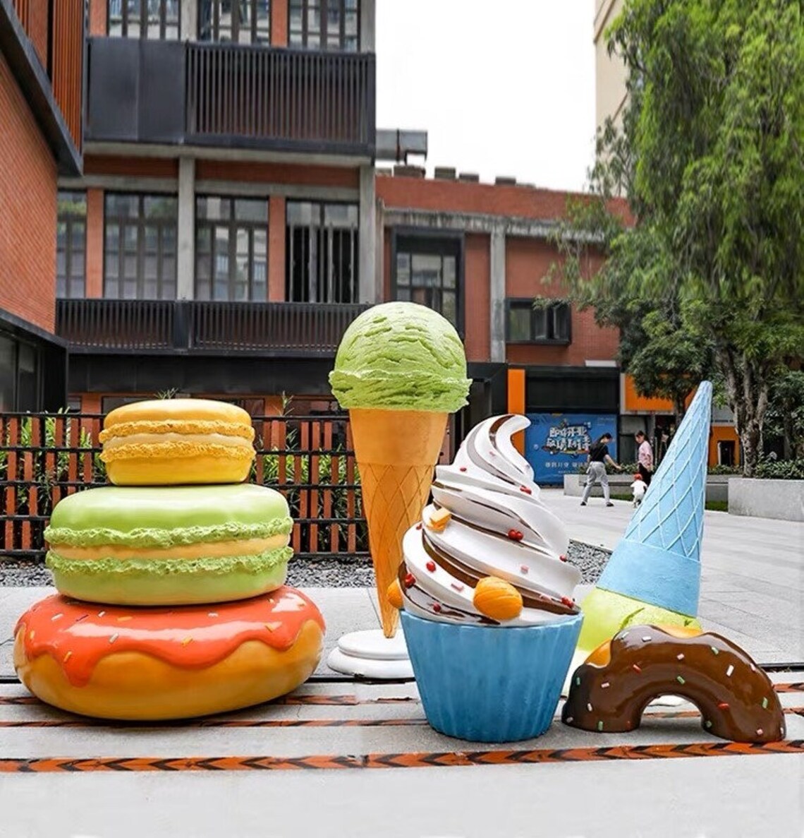 Handmade Big Giant Desserts Ice Cream Donut Macaroon Fake Food Model ...