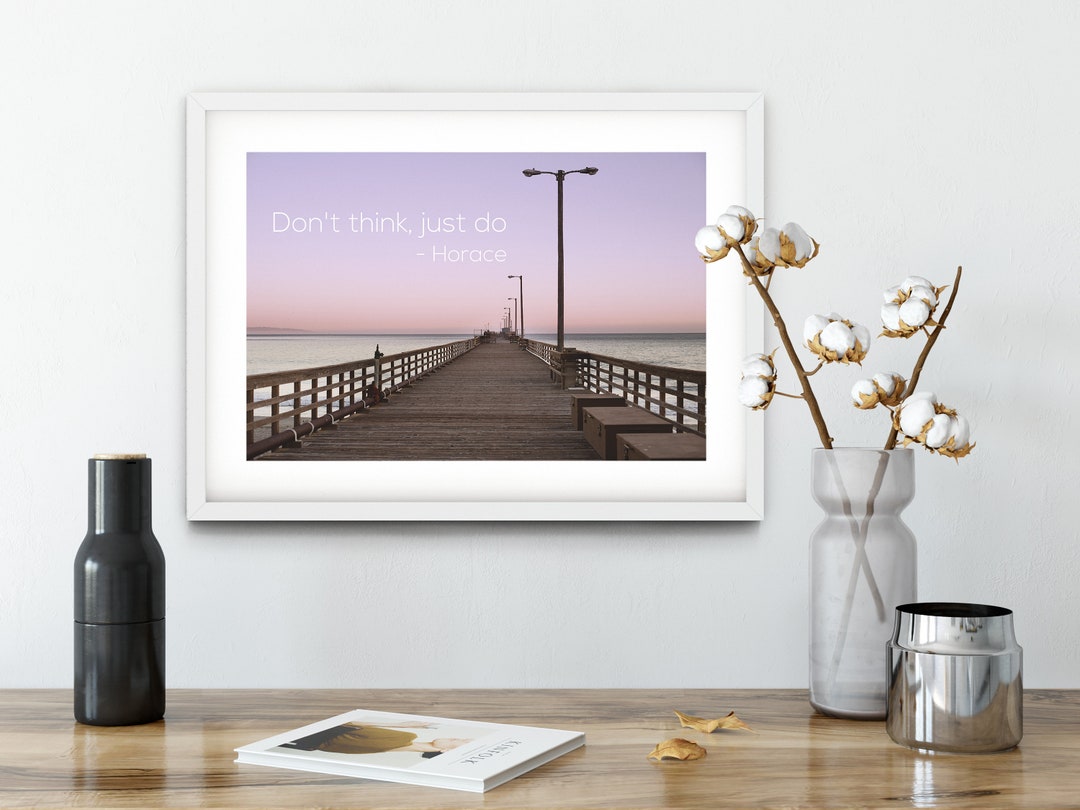 Motivational Poster Digital Download Print, Don't Think Just Do, Beach ...
