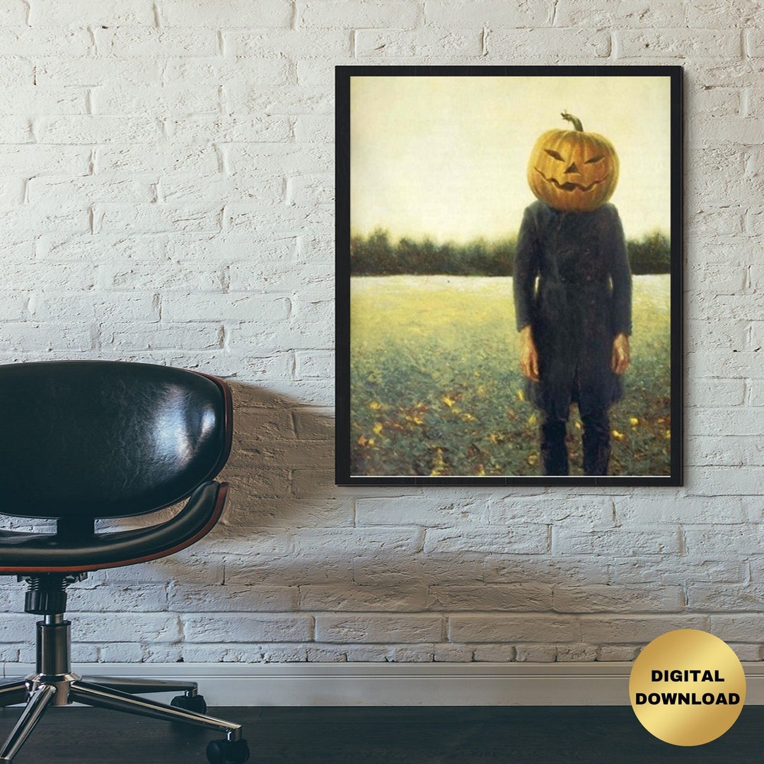 Jamie Wyeth pumpkin Head Very Rare Print Painting 1972 Printable Art ...