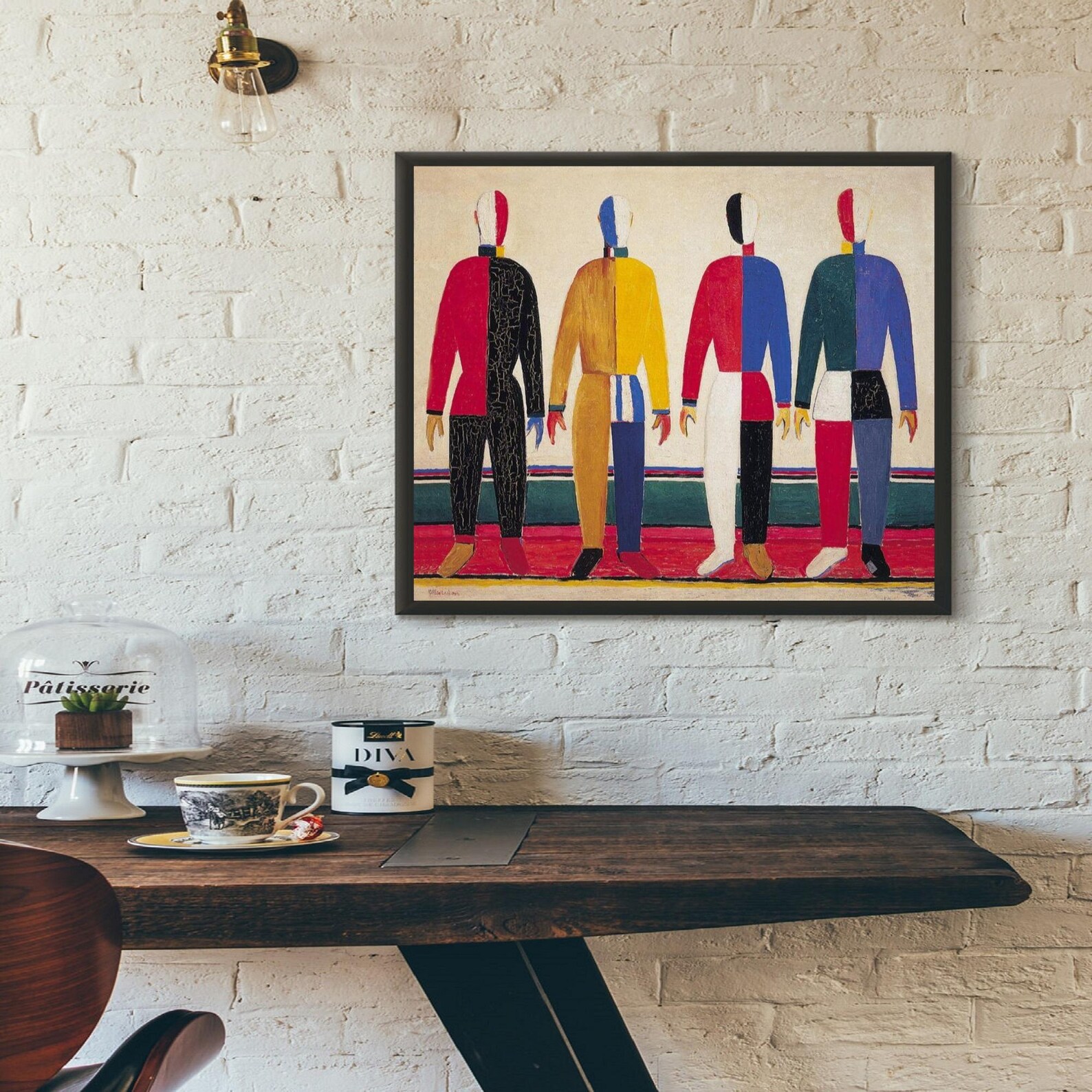 Kazimir Malevich: "the Sportsmen" Extremely Rare Print, Painting Circa ...
