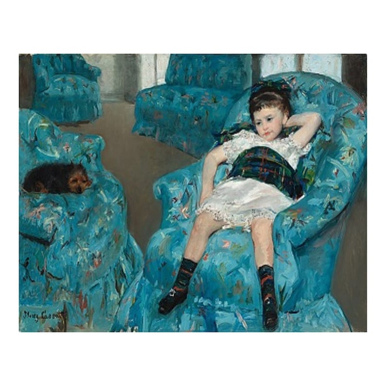 Mary Cassatt: "little Girl in A Blue Armchair", Extremely Rare Print ...